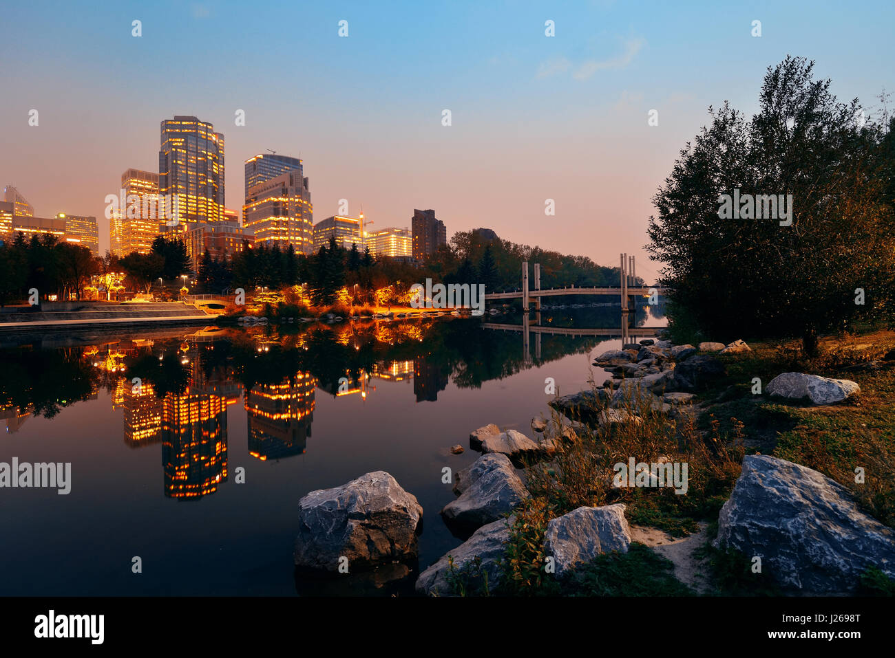 Calgary Prince's Island at night, Canada Stock Photo - Alamy