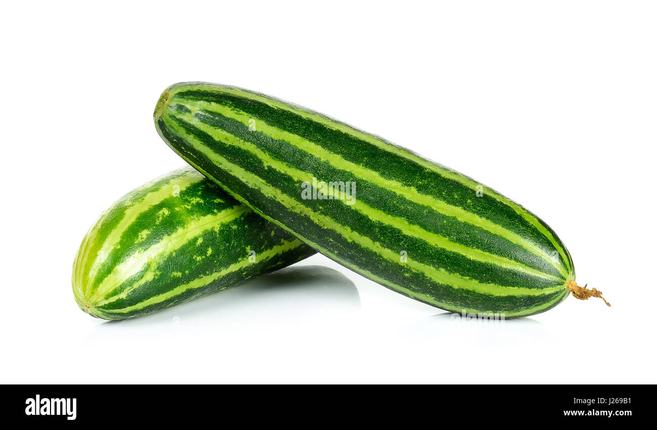 Striped cucumber isolated on the white background Stock Photo - Alamy