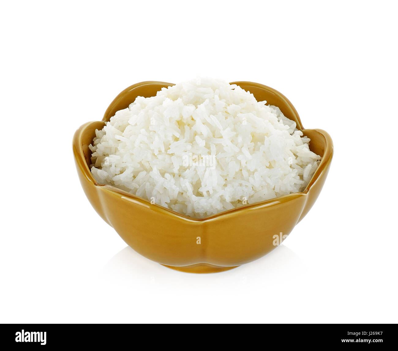 Rice in a bowl isolated on a white background Stock Photo - Alamy