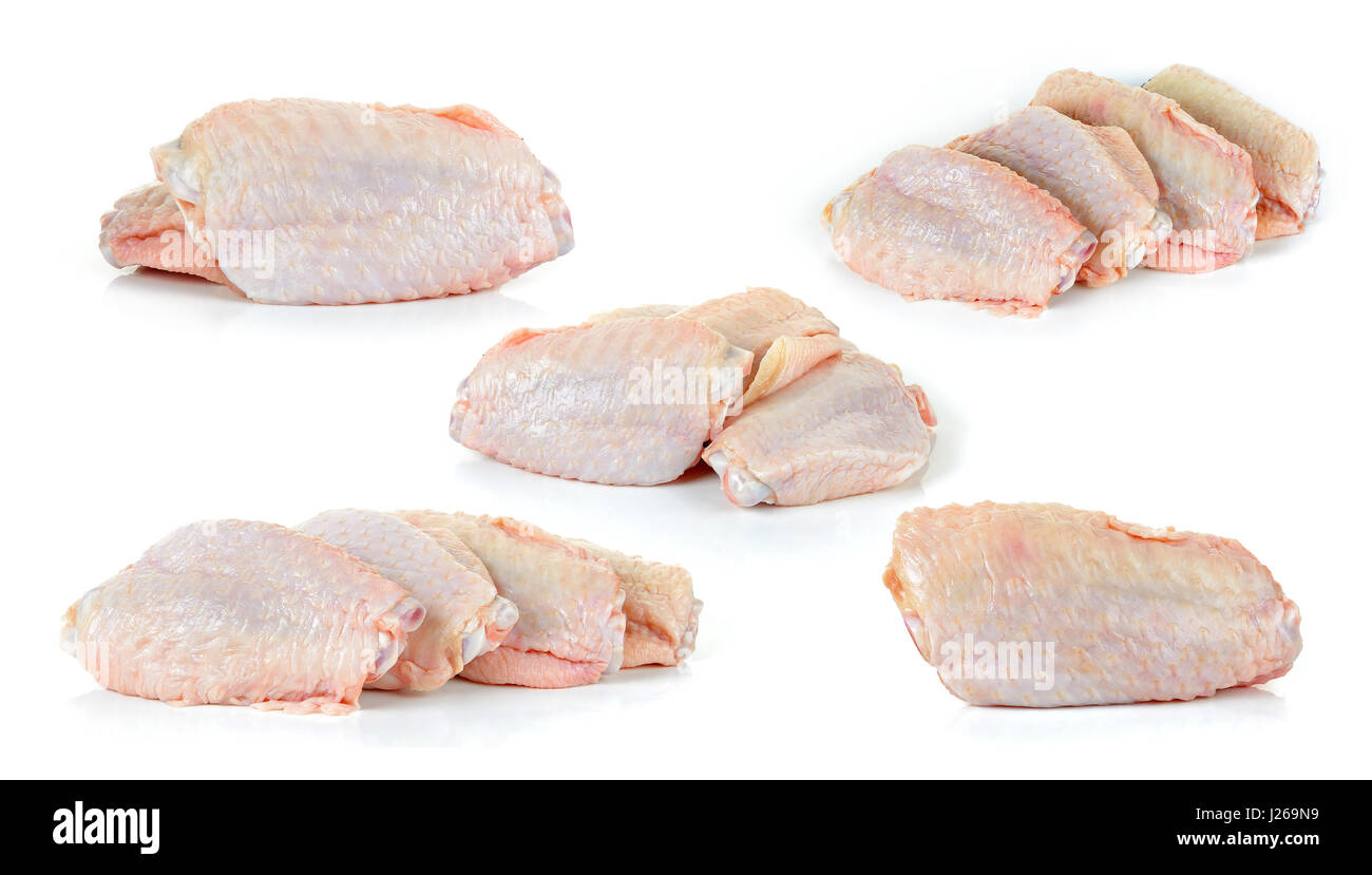 Raw chicken wing isolated on white background Stock Photo - Alamy