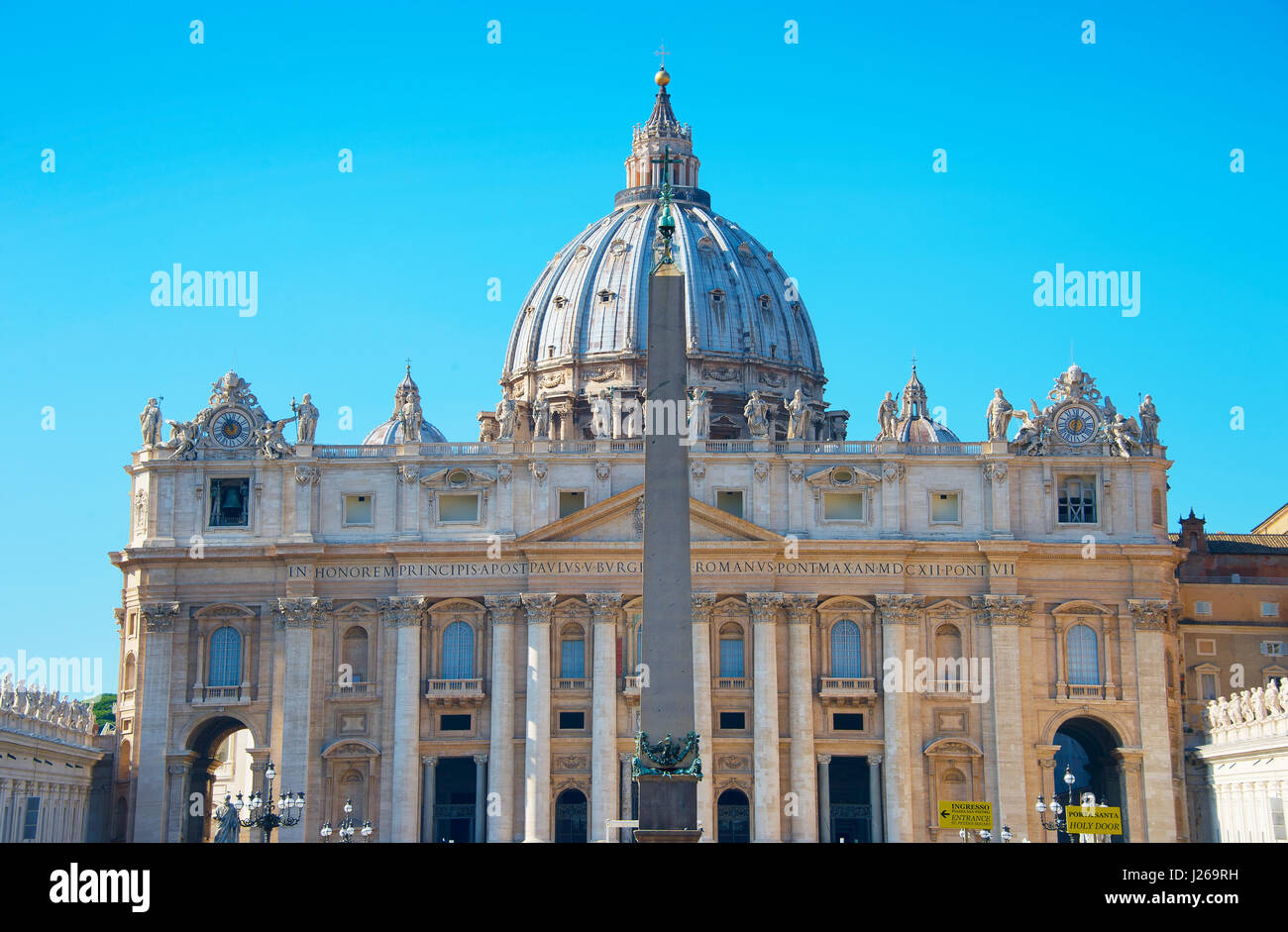 Front view of St. Peter's Basilica in the sunny day. Vatican. Rome ...