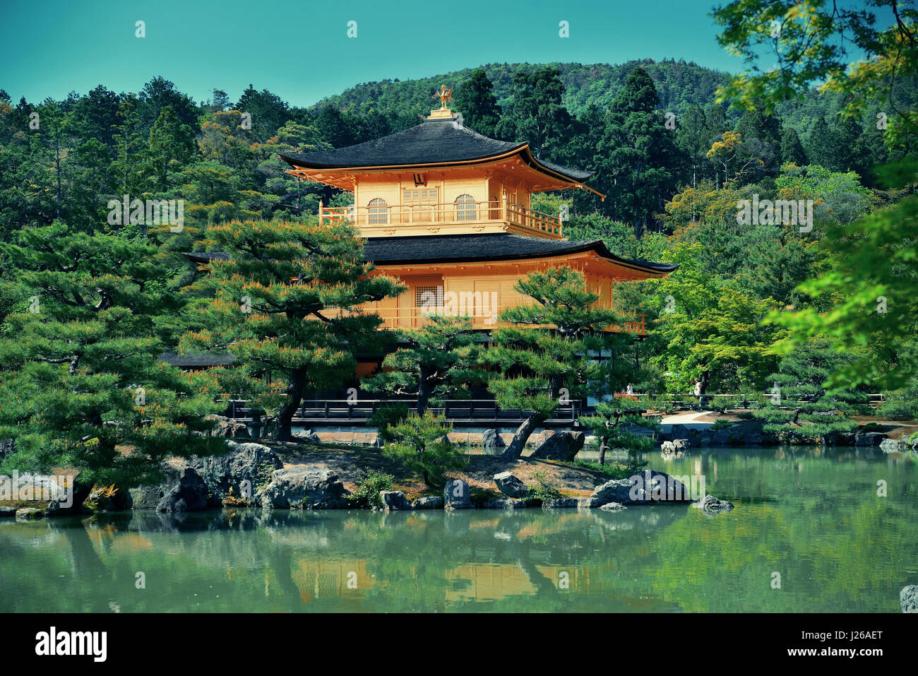 Kinkaku-ji temple with historical building in Kyoto, Japan Stock Photo ...
