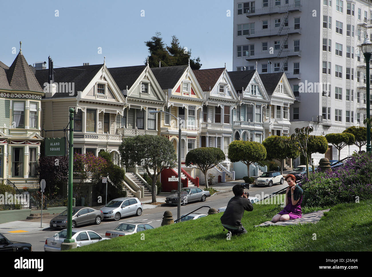 San Francisco,USA: Alamo Square Stock Photo - Alamy