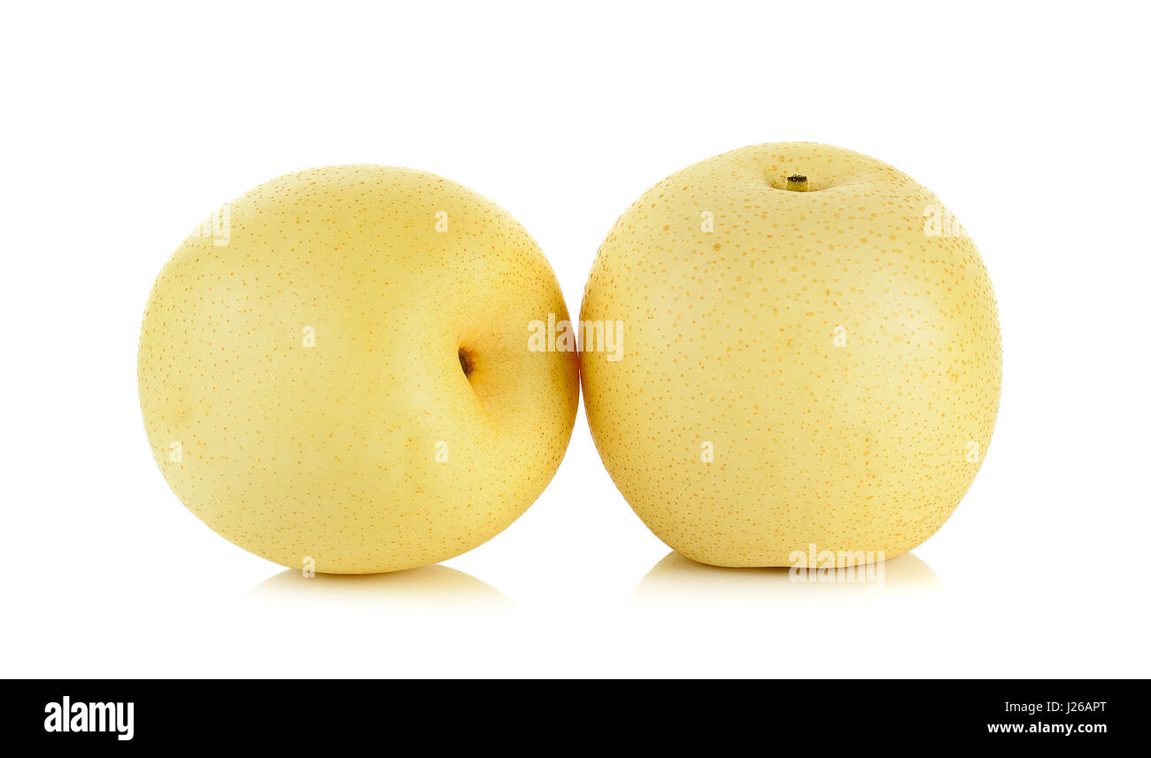 yellow pear isolated on the white background Stock Photo - Alamy