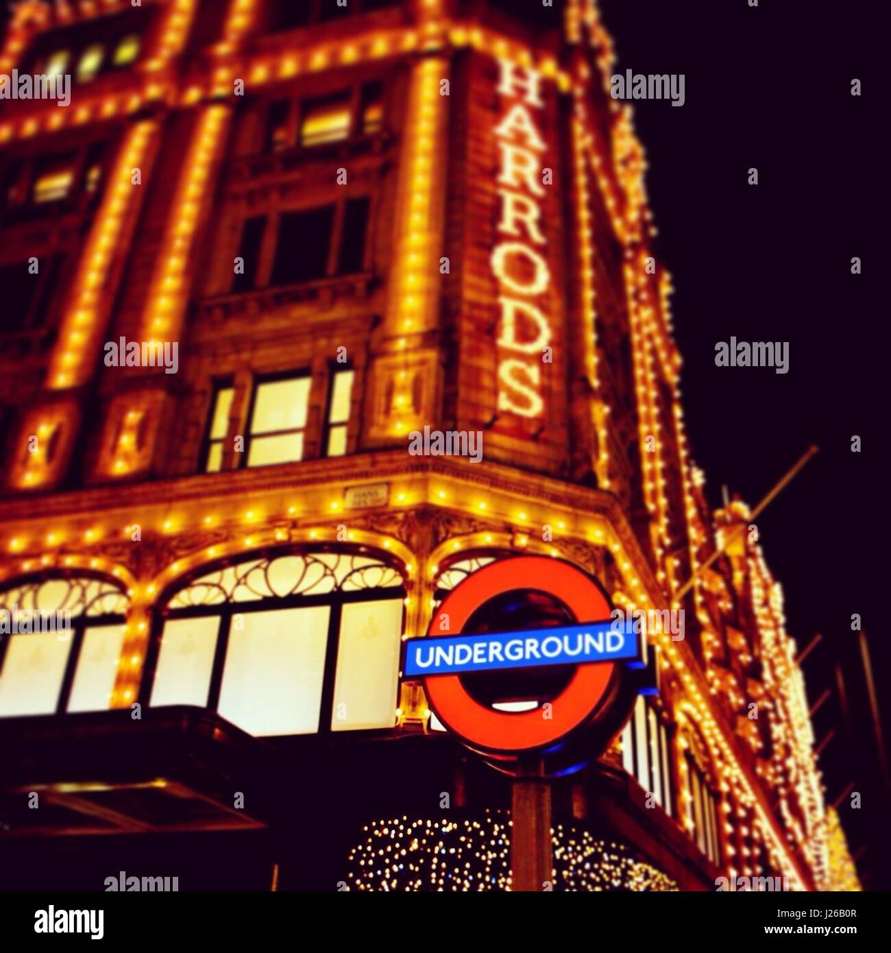 London underground sign by Harrods, London, England, UK Stock Photo - Alamy