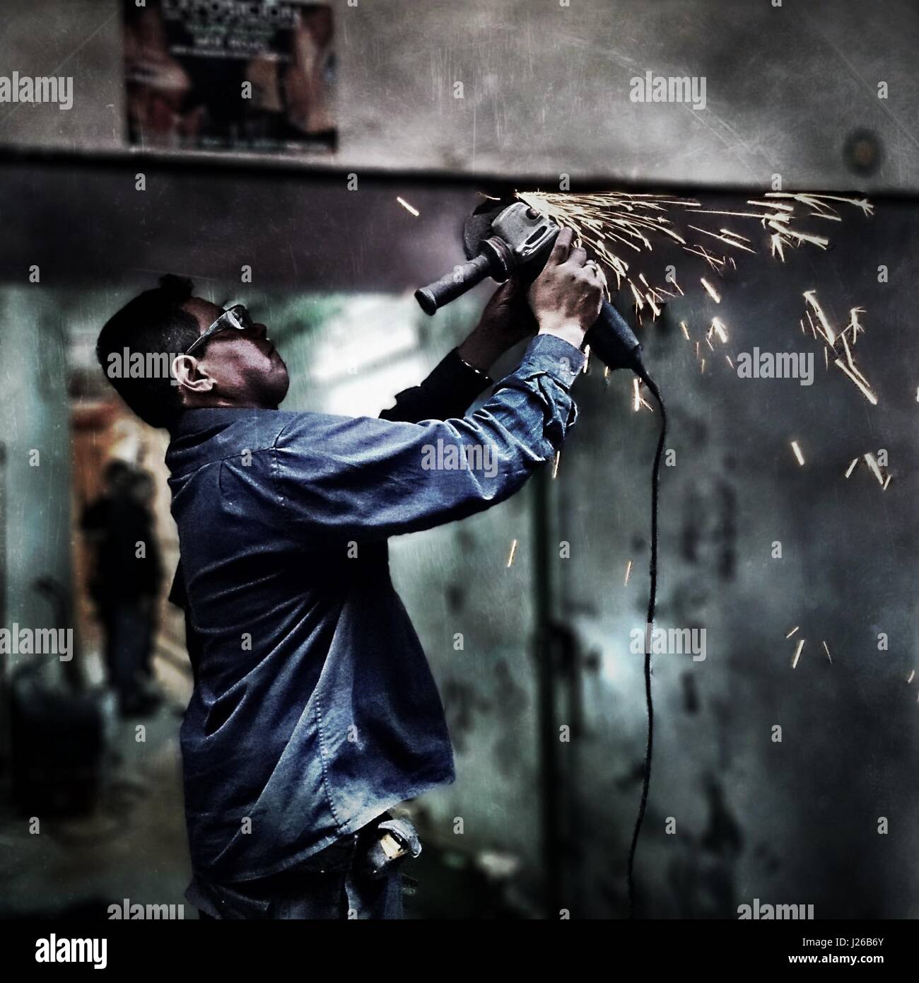 Portrait of a Welder welding Stock Photo - Alamy