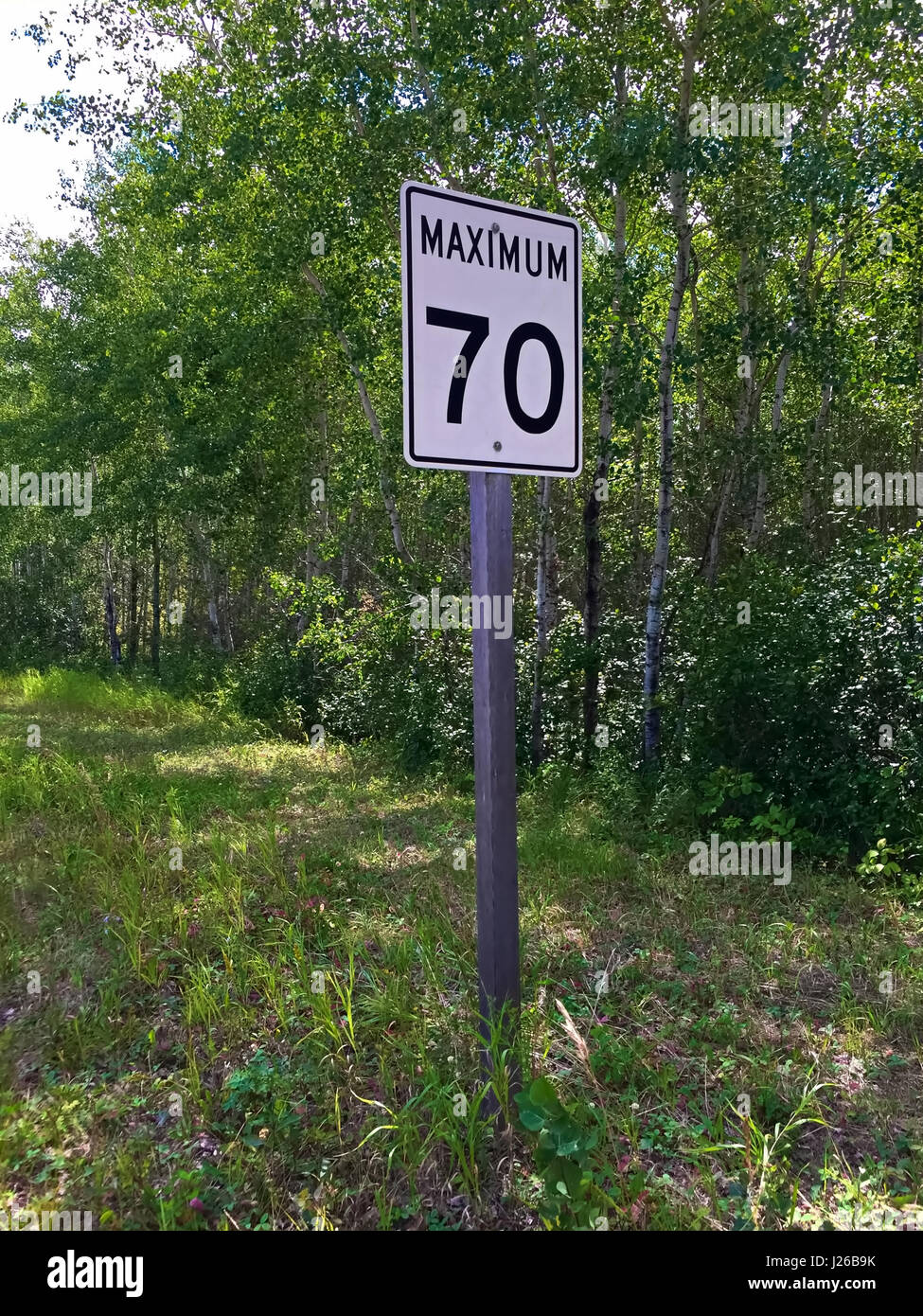 Maximum Seventy Kilometer Per Hour Sign Stock Photo - Alamy