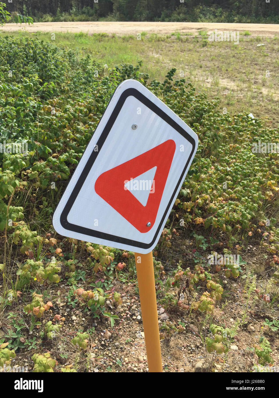 Pedestrian Yield Sign on a Hiking Trail Stock Photo - Alamy
