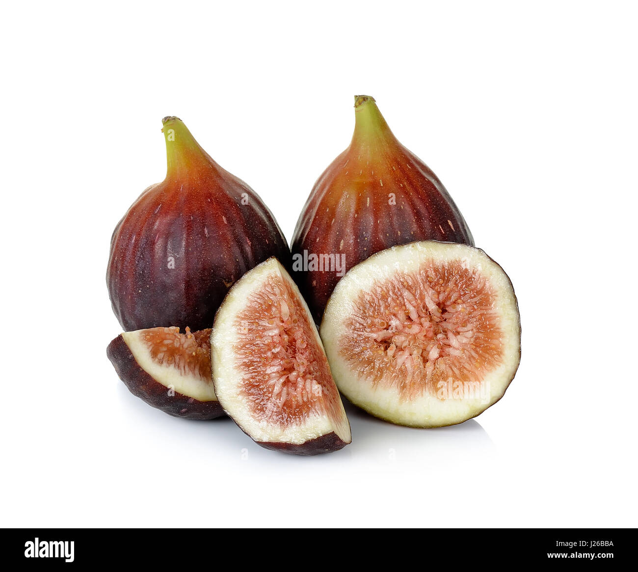Sliced of fig isolated on the white background Stock Photo - Alamy