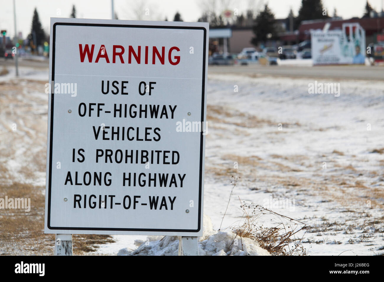 No Off Highway Vehicles Sign in a Country Town Stock Photo - Alamy