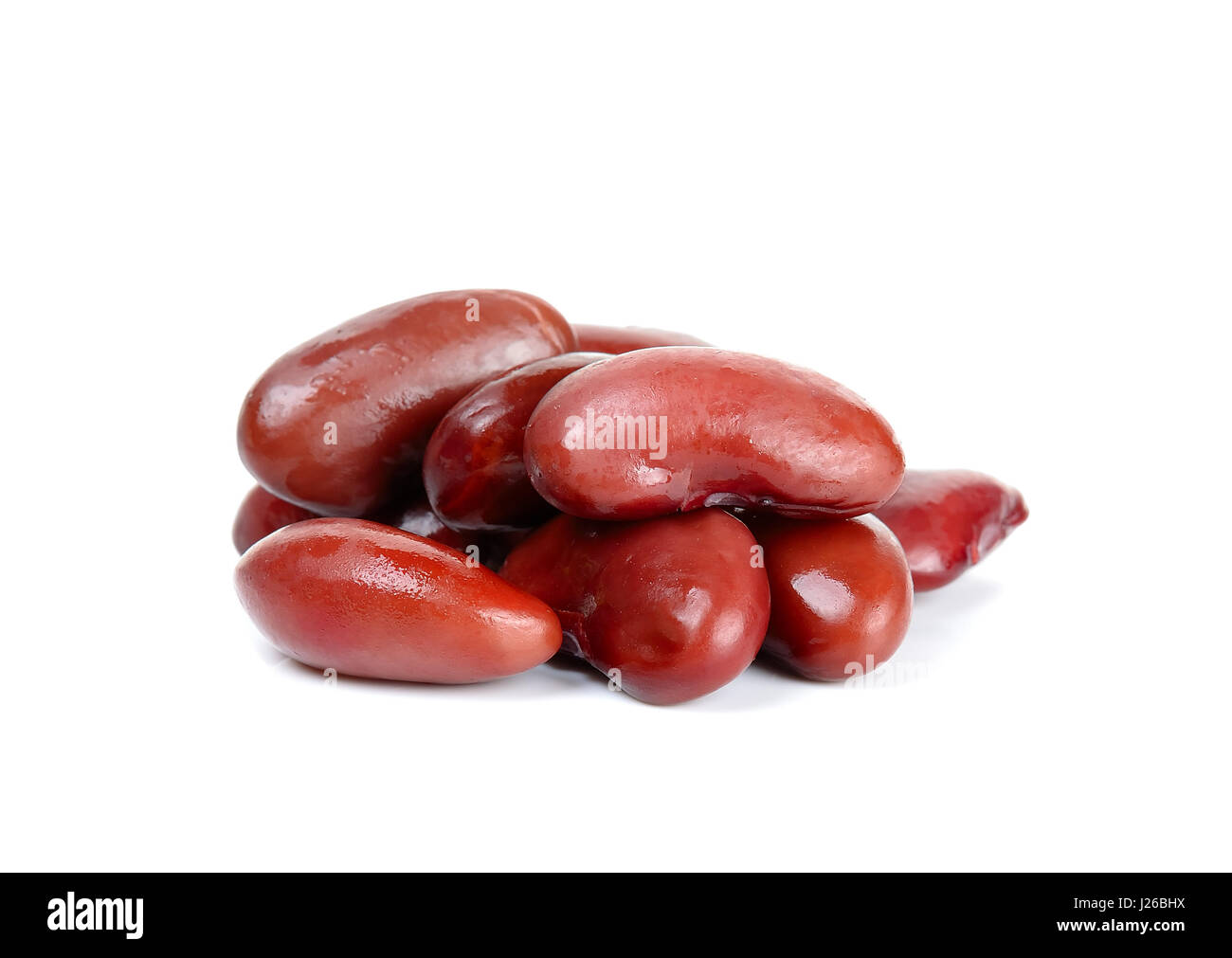 Boiled red bean isolated on the white background Stock Photo - Alamy