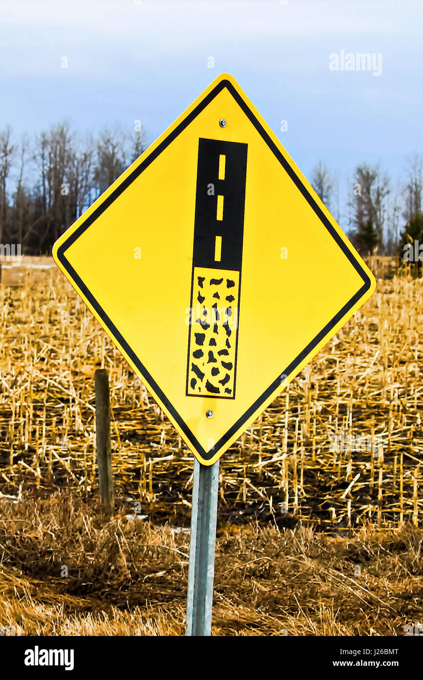 End of gravel road ahead warning sign Stock Photo - Alamy End of gravel road ahead warning sign Stock Photo - Alamy