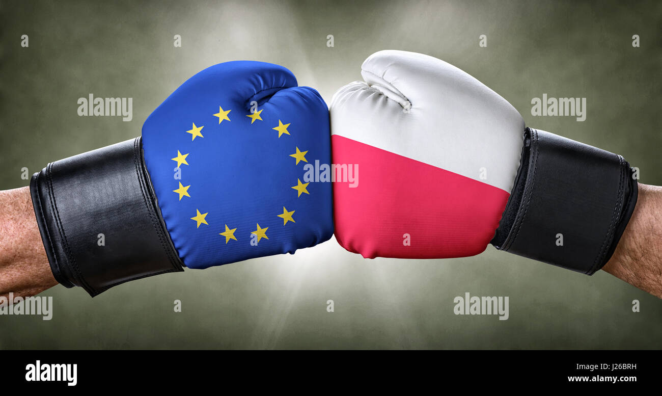 A boxing match between the European Union and Poland Stock Photo - Alamy