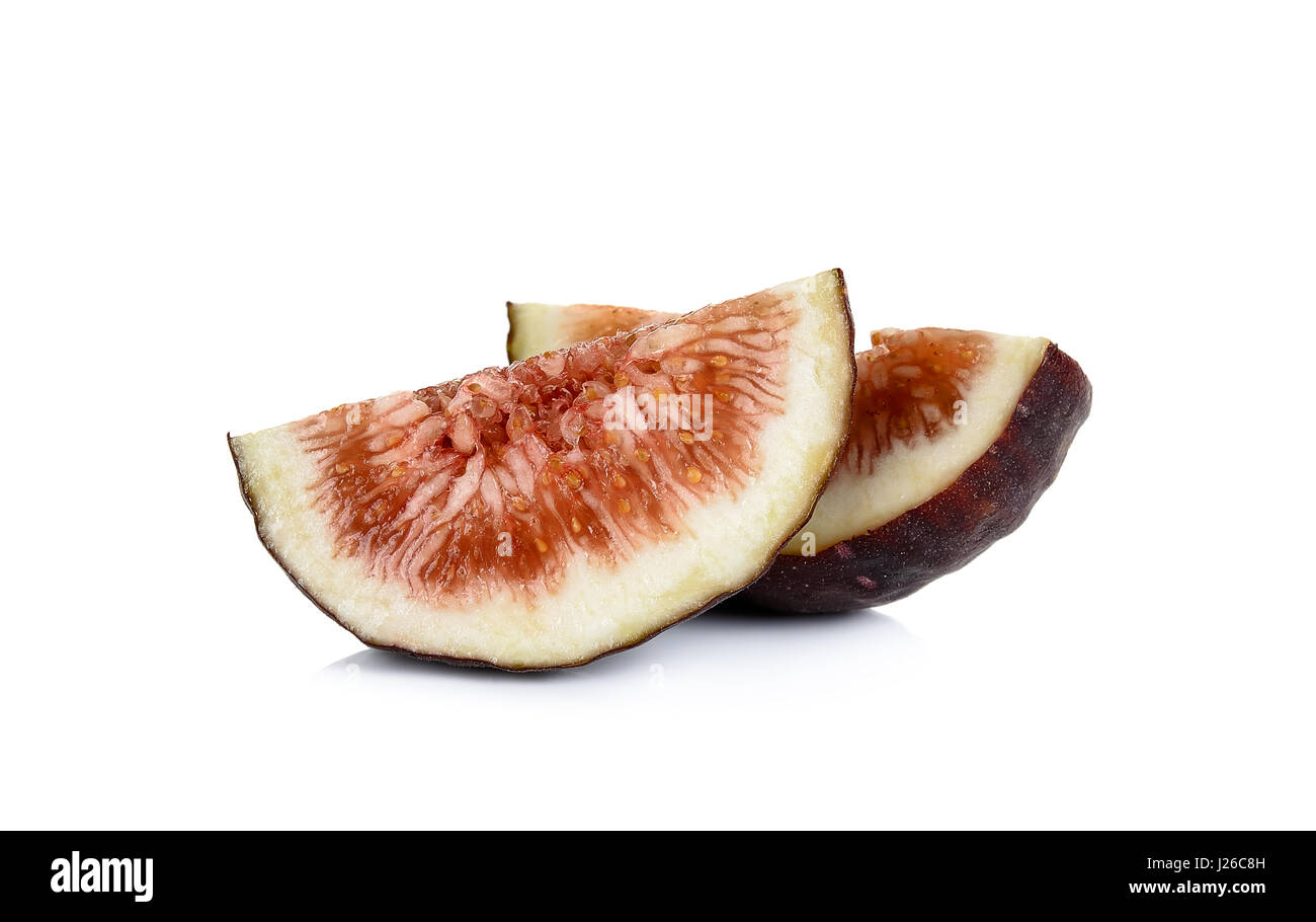 Sliced of fig isolated on the white background Stock Photo - Alamy