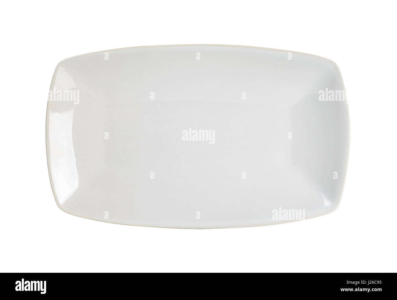 Empty white square plate isolated on white background Stock Photo - Alamy