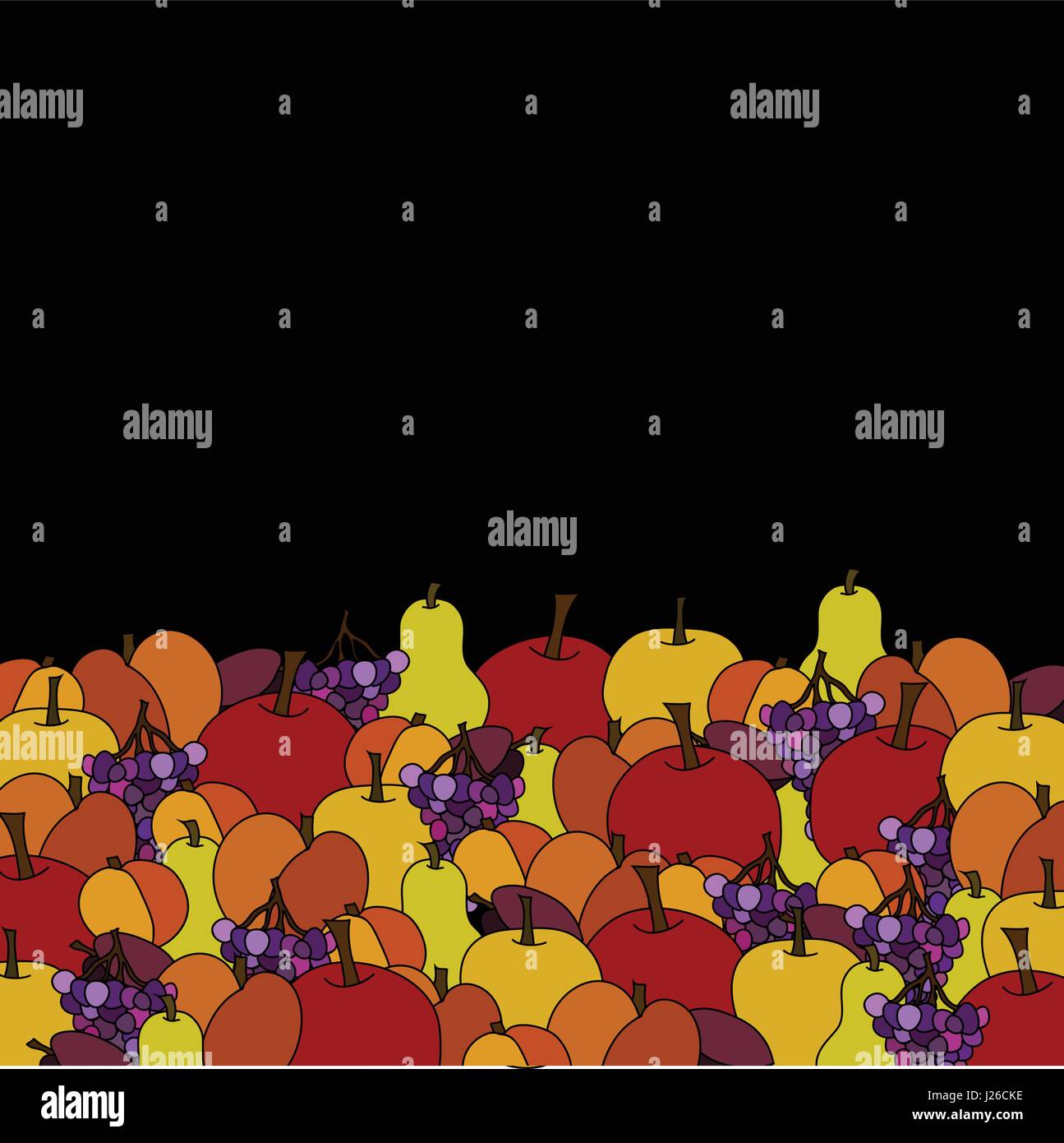 hand drawn vector fruit background Stock Vector Image & Art - Alamy