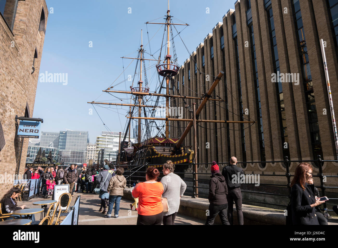 Full size replica of the Golden Hinde, the first English vessel to ...