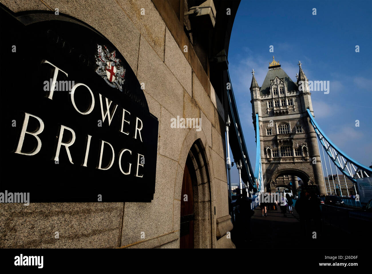 Tower bridge exterior outside sign london hi-res stock photography and ...