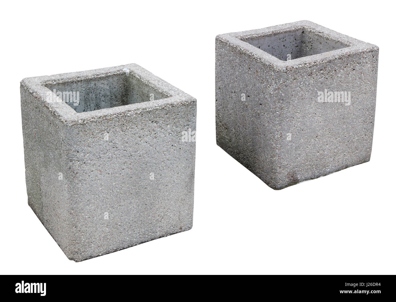 Street square ballot boxes for garbage are made of solid concrete ...