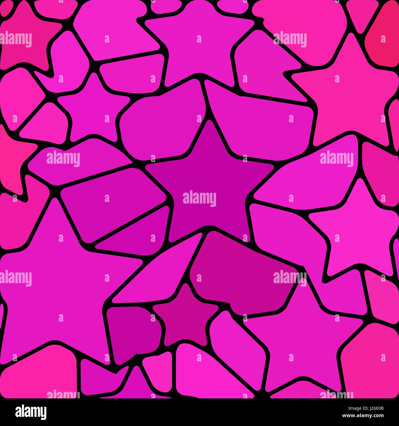abstract vector stained-glass mosaic background - magenta stars Stock ...
