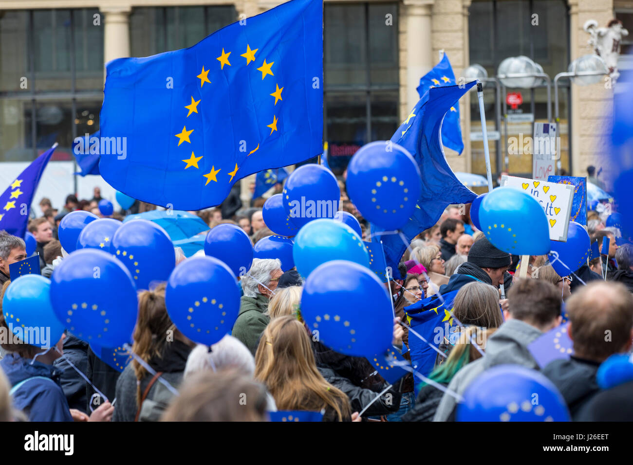 Puls of Europe movement, a pro-European citizen's initiative, people ...