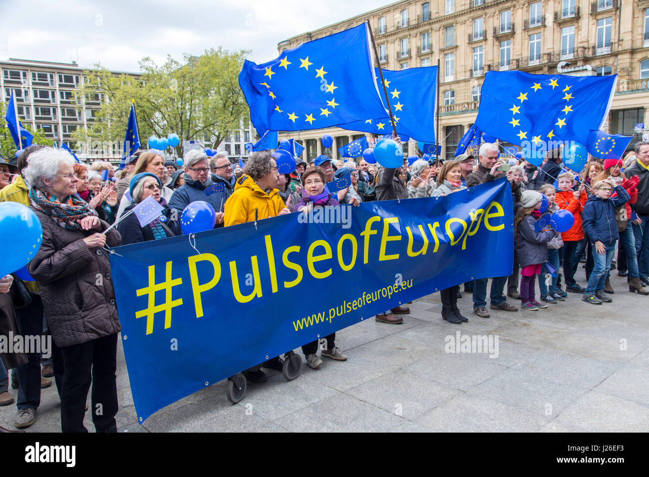 Puls of Europe movement, a pro-European citizen's initiative, people ...