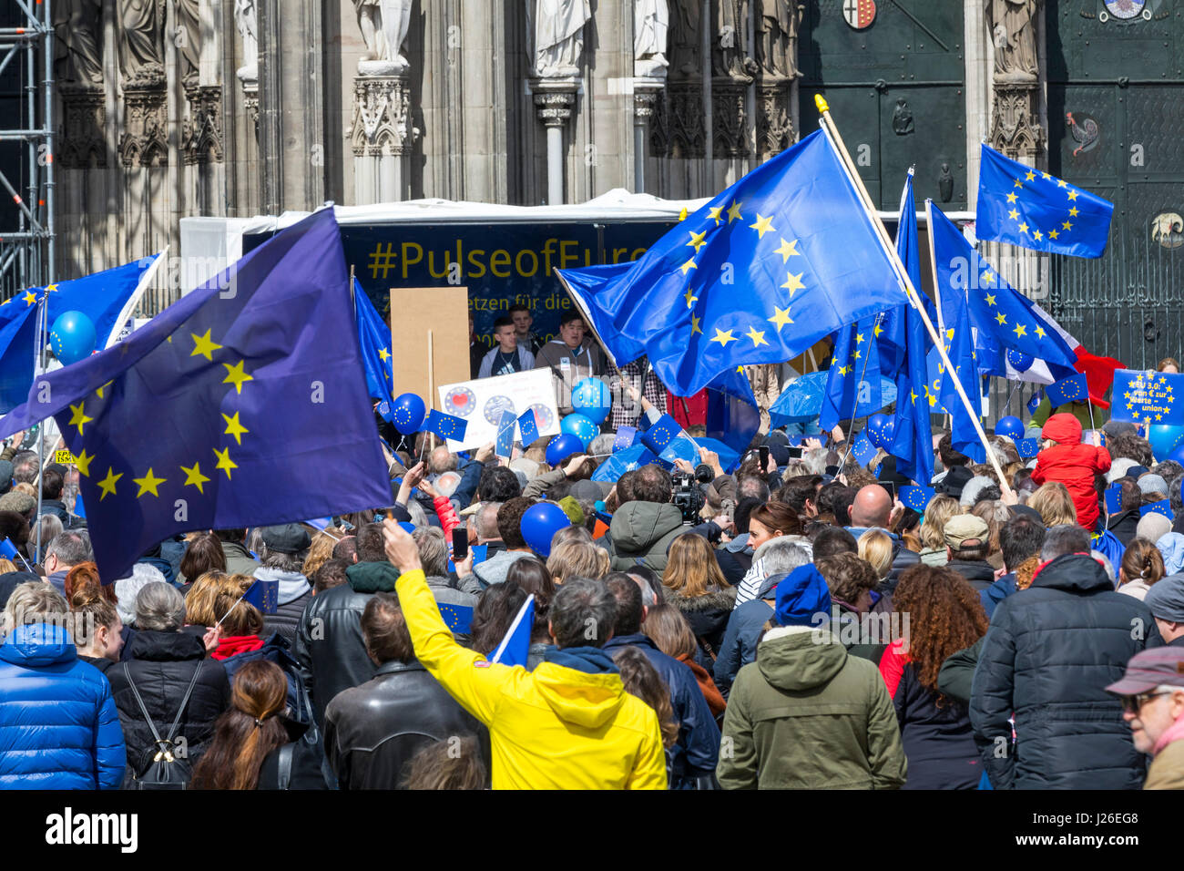 Puls of Europe movement, a pro-European citizen's initiative, people ...