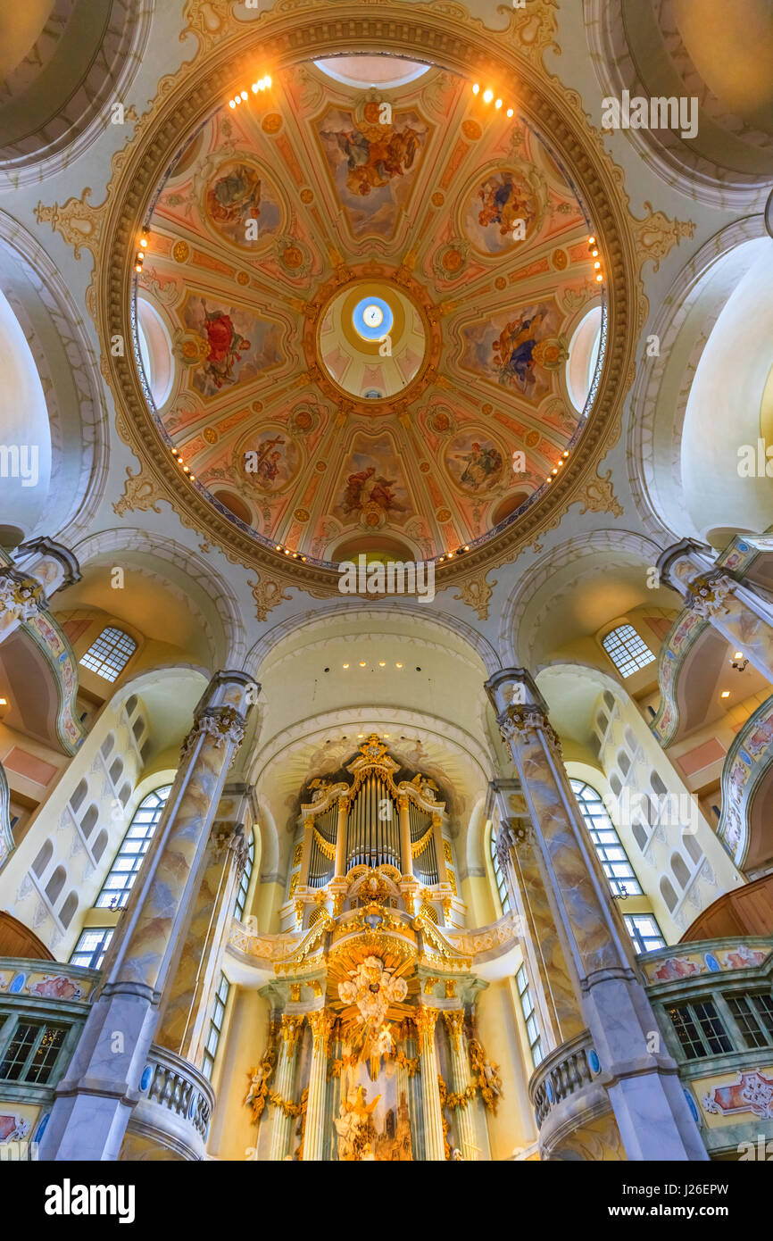 Inside the Frauenkirche (Church of Our Lady), a Lutheran church in ...