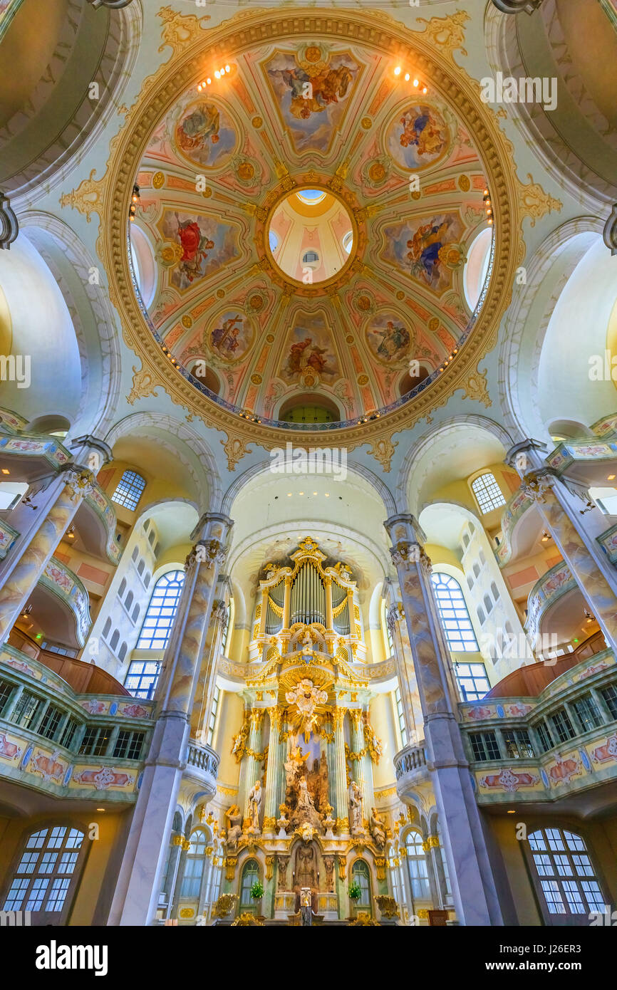 Inside the Frauenkirche (Church of Our Lady), a Lutheran church in ...