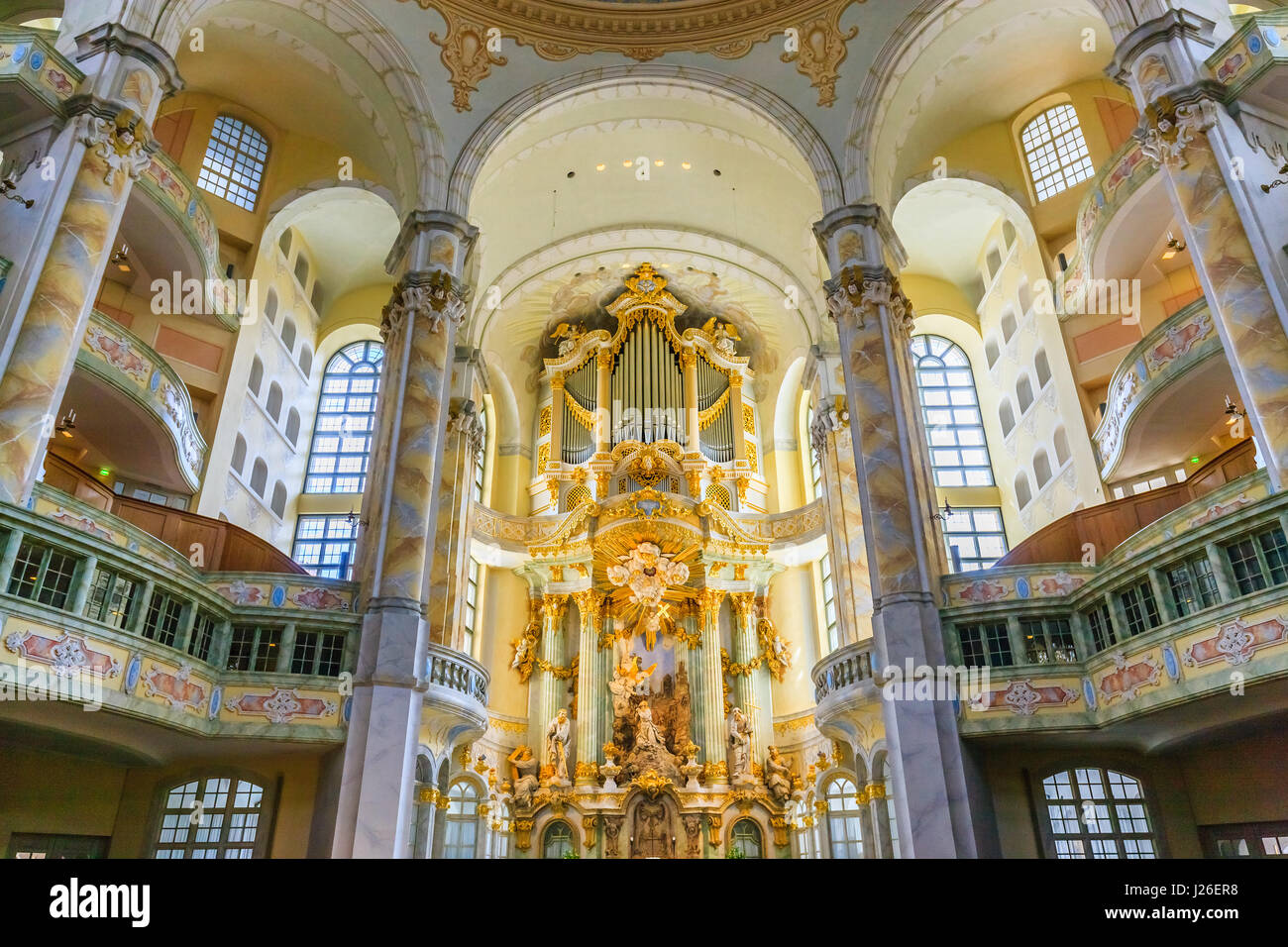Inside the Frauenkirche (Church of Our Lady), a Lutheran church in ...