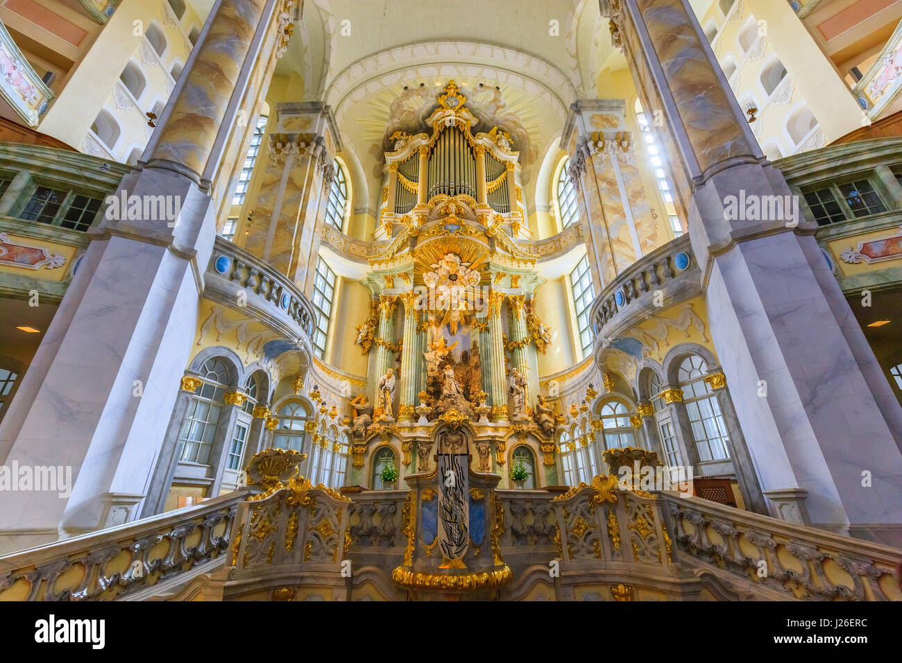 Inside the Frauenkirche (Church of Our Lady), a Lutheran church in ...