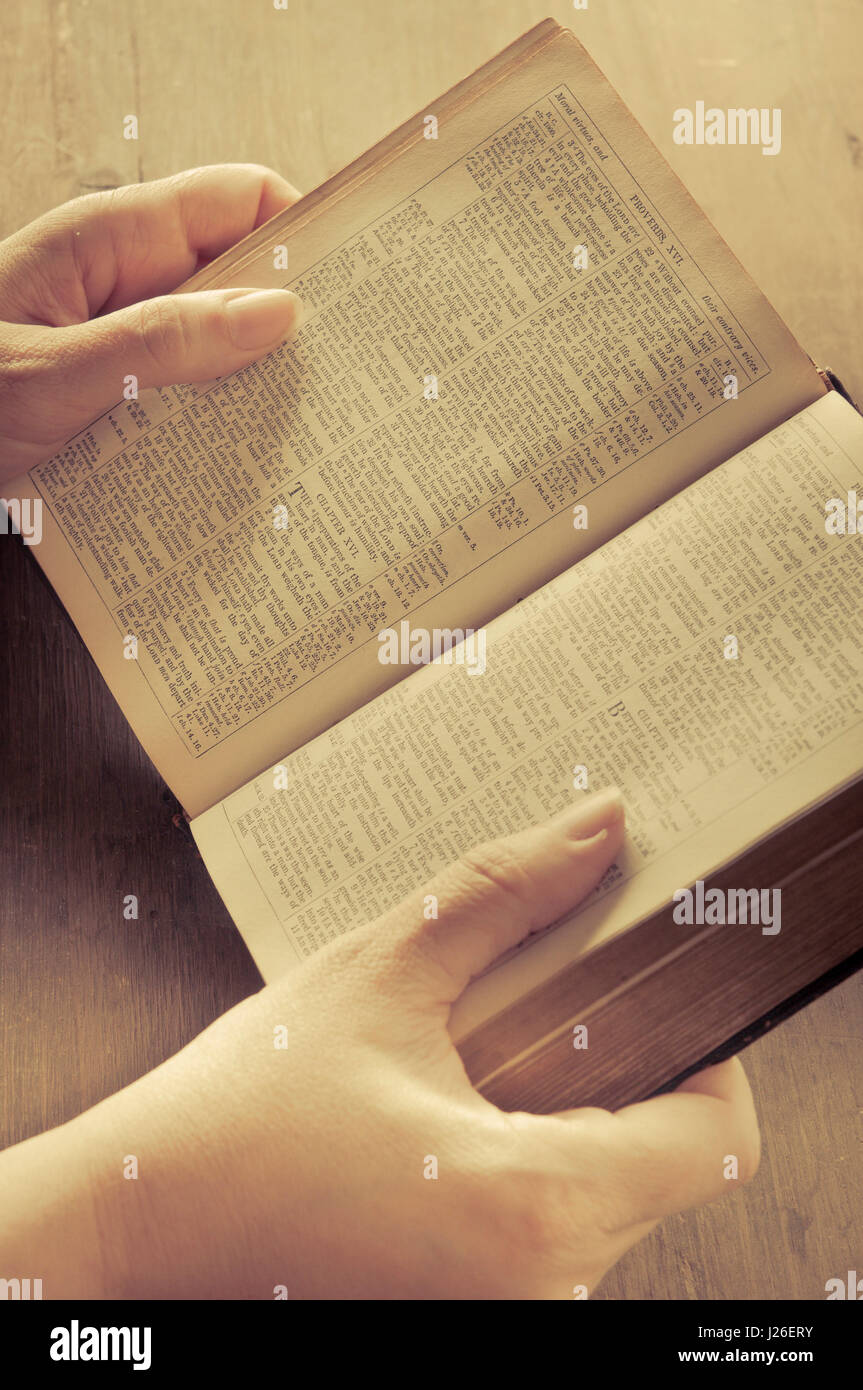 Woman bible in hands hi-res stock photography and images - Alamy