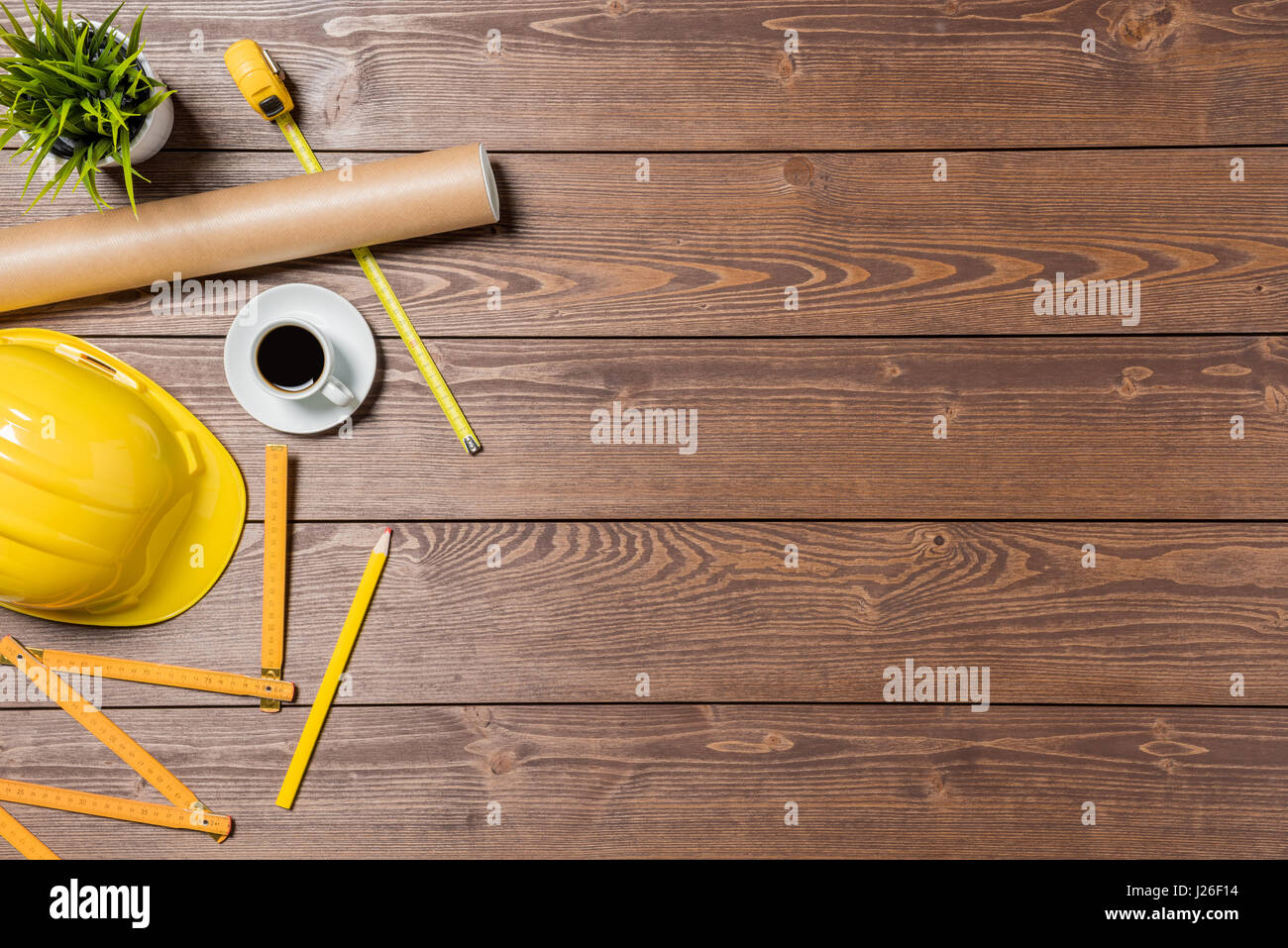 Overhead shot of an architect desktop Stock Photo - Alamy