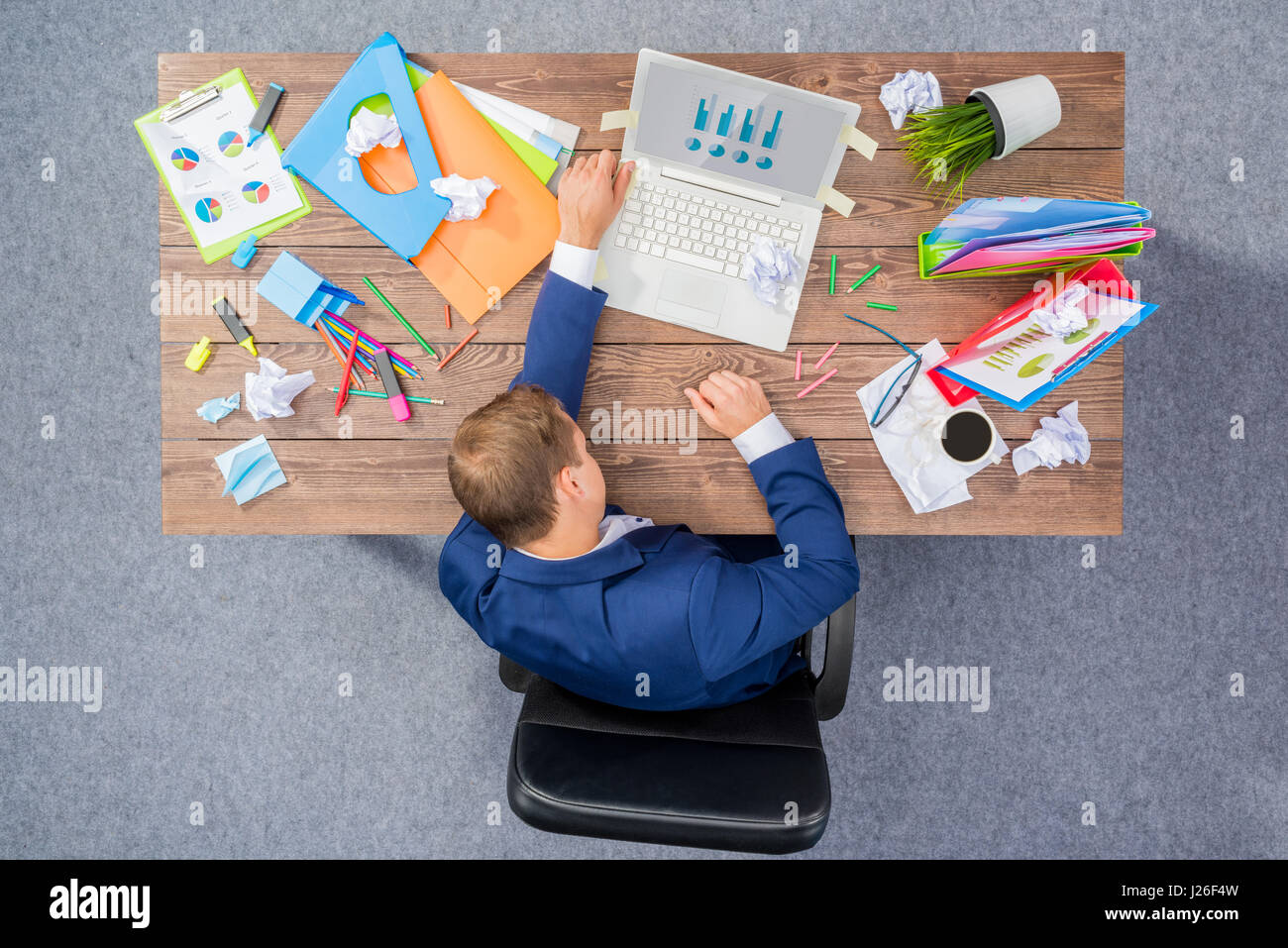 Overhead desk stressed hi-res stock photography and images - Alamy