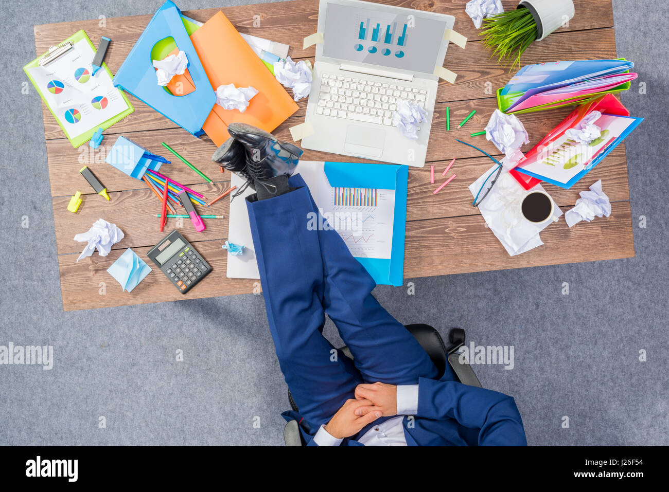 Overhead desk stressed hi-res stock photography and images - Alamy