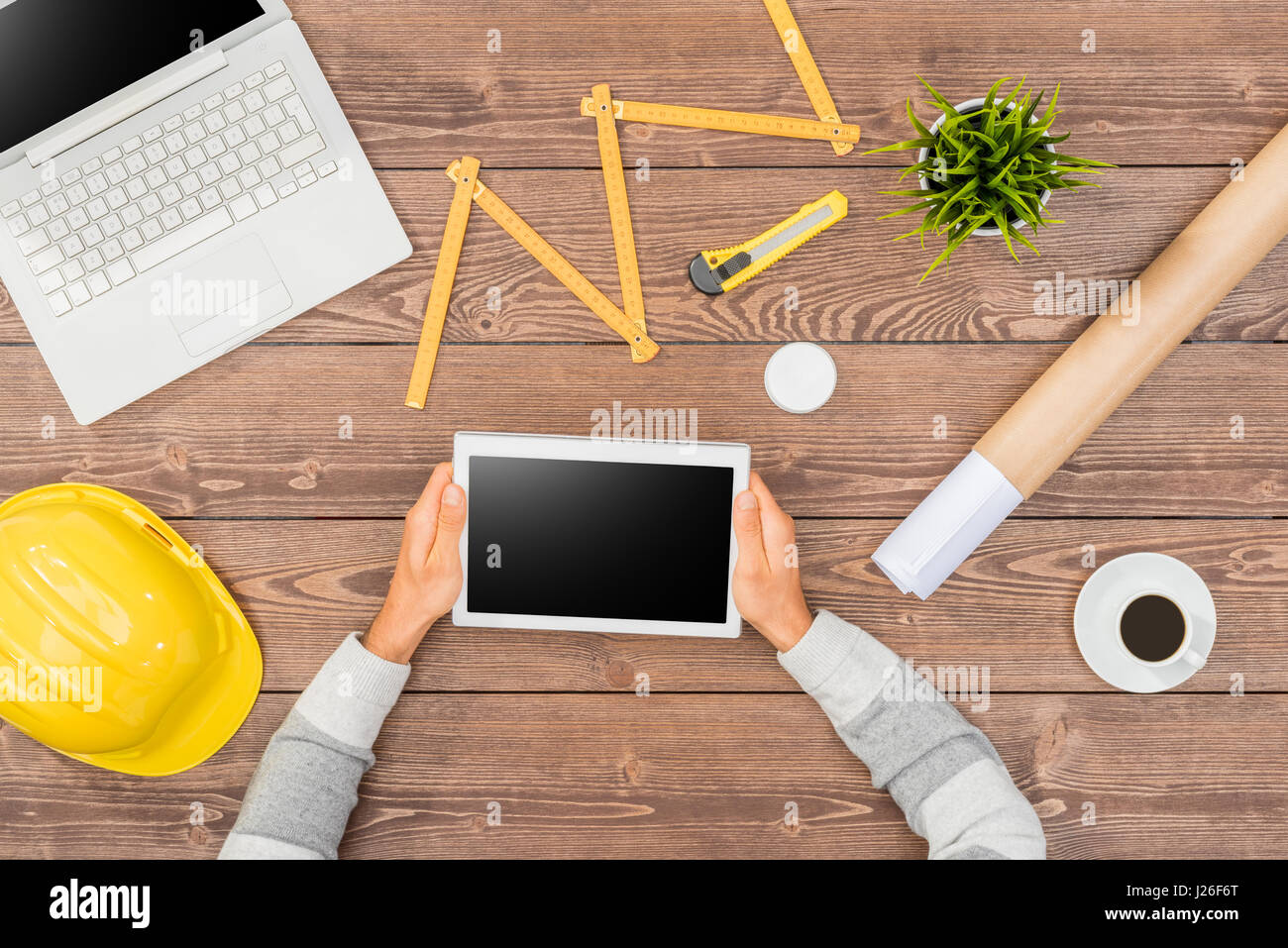 Architect working on project Stock Photo - Alamy