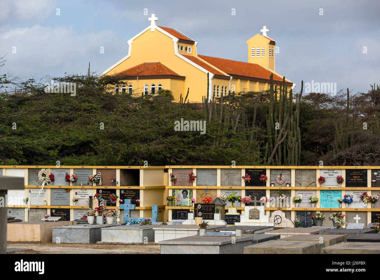 Santa Anna Catholic church and graveyard in the island's interior ...