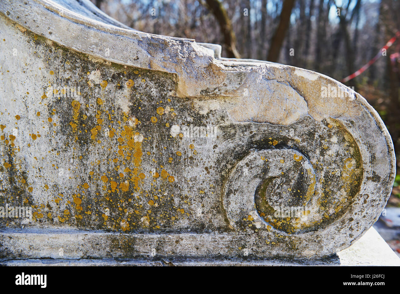 Stone building, covered with moss or lichen.Over time, affected Stock ...