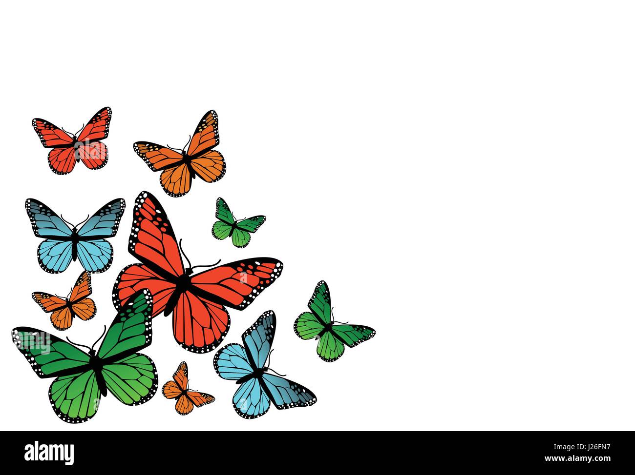 Vintage background butterflies red Cut Out Stock Images & Pictures - Alamy