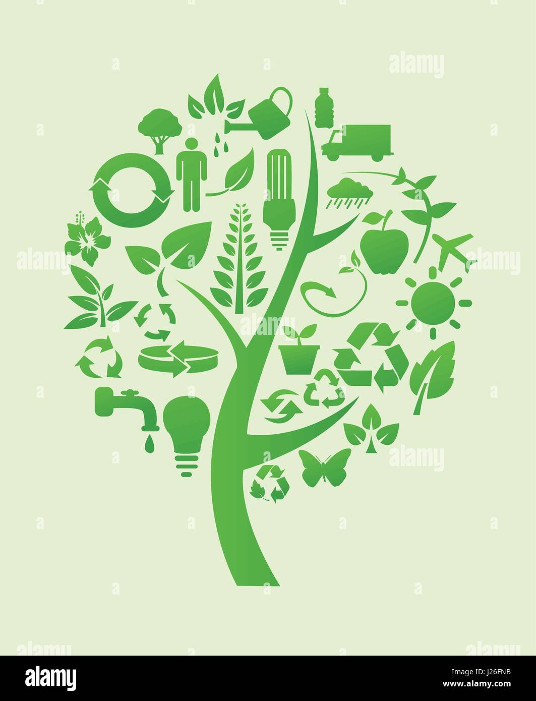 tree with recycle symbols Stock Vector Image & Art - Alamy