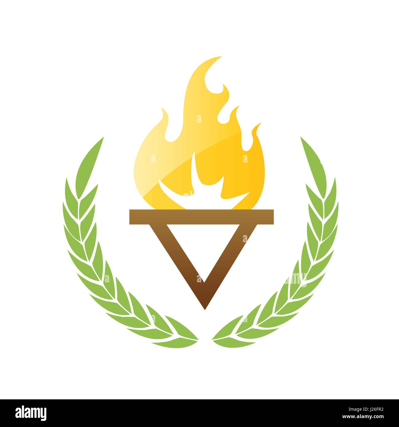 Illustration burning green leaf Cut Out Stock Images & Pictures - Alamy