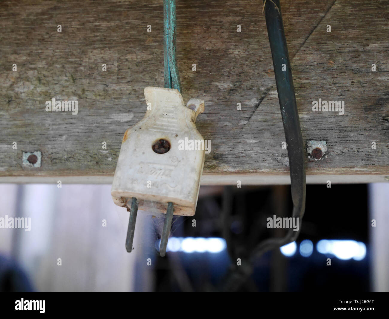 Insert electrical plug in old hi-res stock photography and images - Alamy