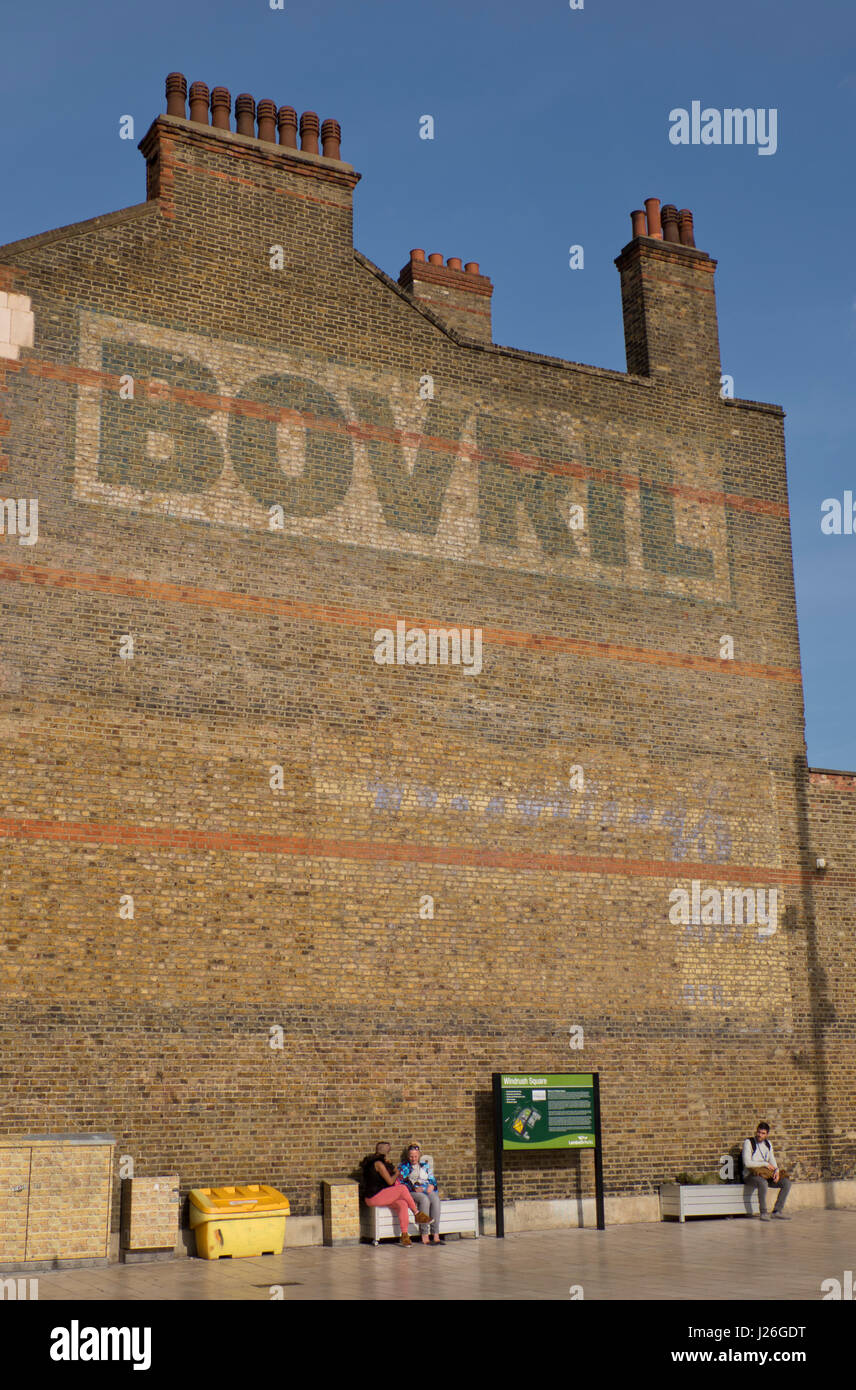 ORIGINAL SIGN FOR BOVRIL IN AN OLD BUILDING IN BRIXTON, IN LONDON,UK ...