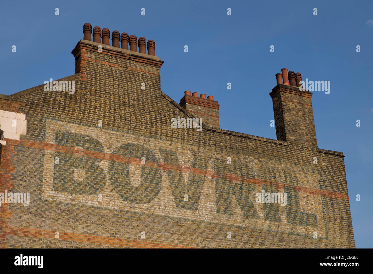 ORIGINAL SIGN FOR BOVRIL IN AN OLD BUILDING IN BRIXTON, IN LONDON,UK ...