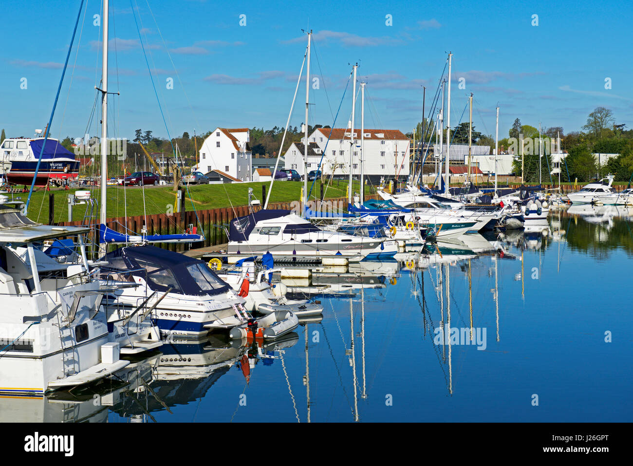 The marina and tide mill, Woodbridge, Suffolk, England UK Stock Photo ...