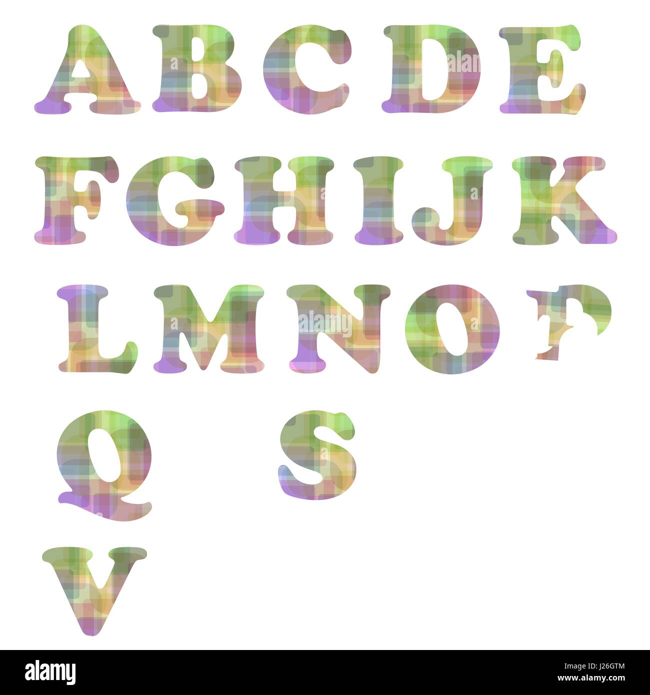 Vector Colorful Alphabet Isolated on White Stock Vector Image & Art - Alamy
