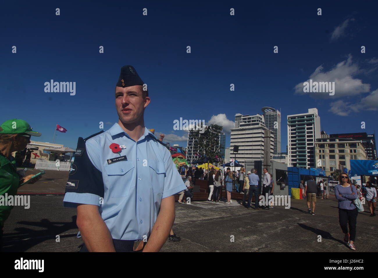 Flight Sargent Sam de Burger prior to the World Masters Games 2017 ...