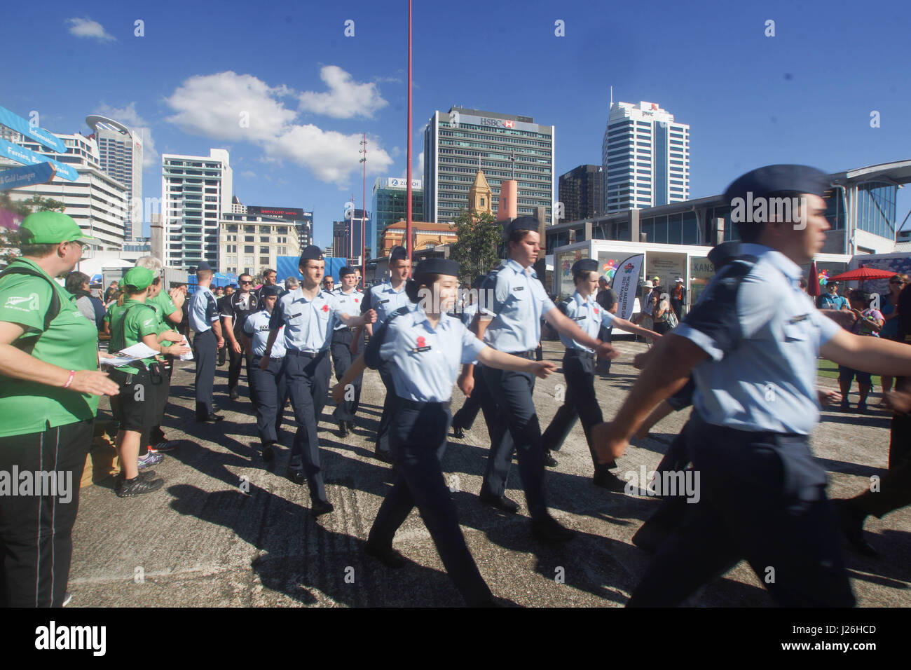 New Zealand Cadet Force parade at the Queen's Wharf prior to the World ...