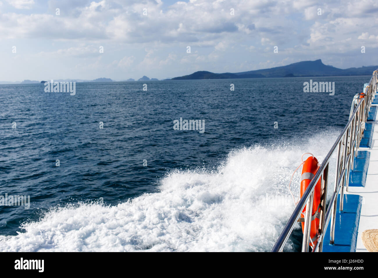 Photography of sea from side sea boat in afternoon Stock Photo - Alamy