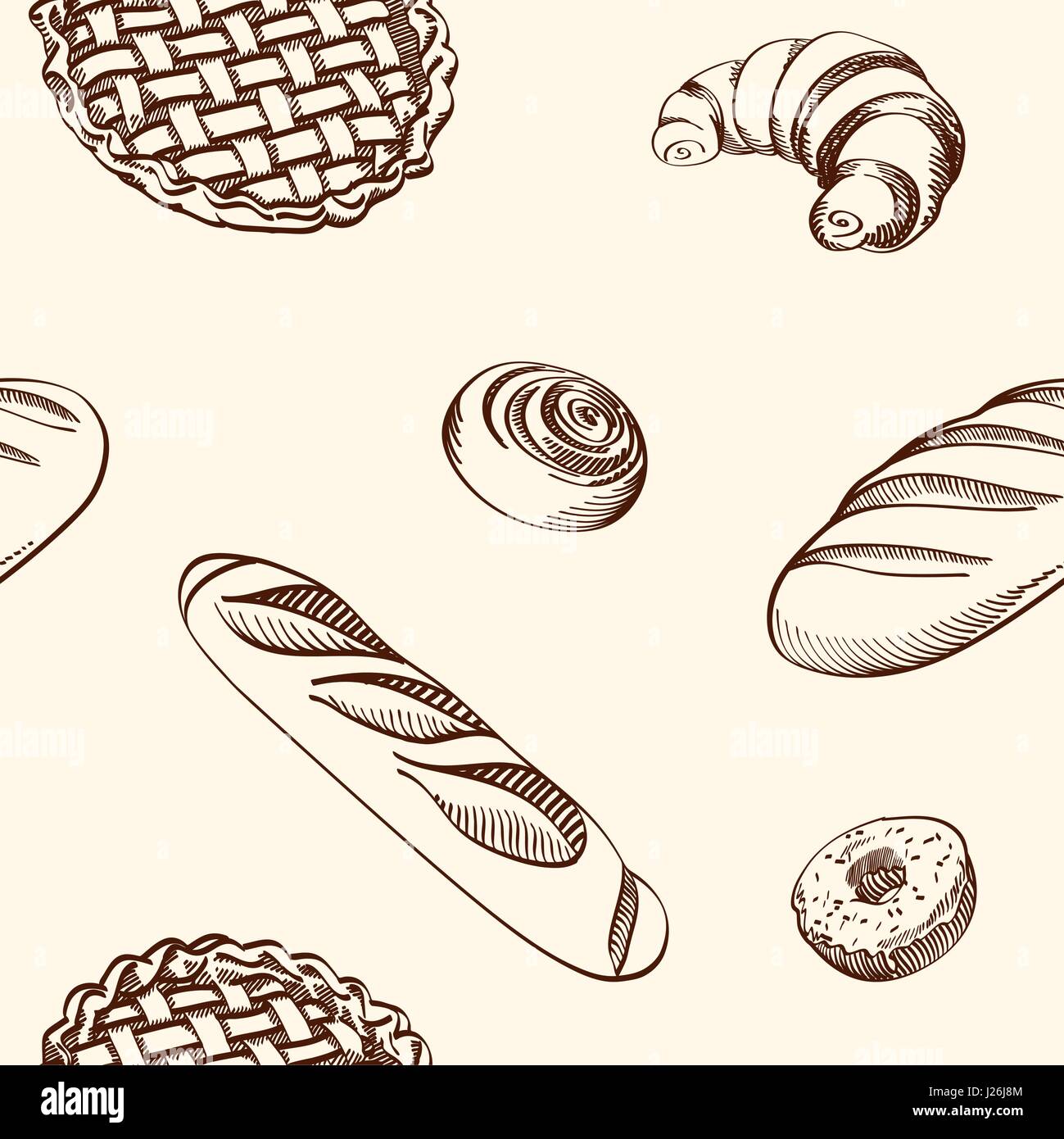 Set of vector illustrations - different kinds of cookies and cakes ...